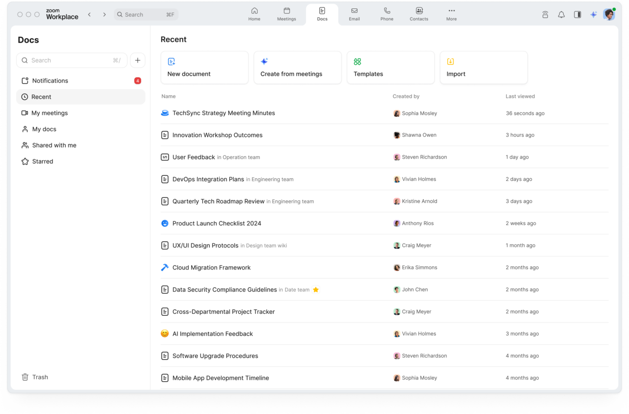 Story: Connect the dots with Docs – Zoom Guided Tour